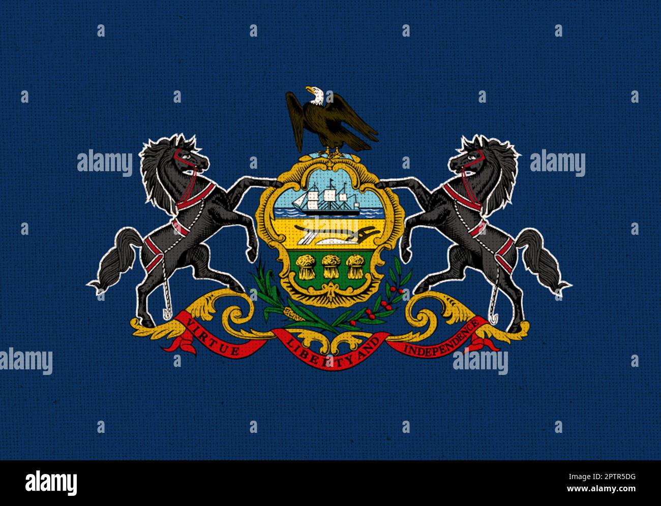 Flag of Pennsylvania on textured surface. Flags of U.S. states Fabric ...