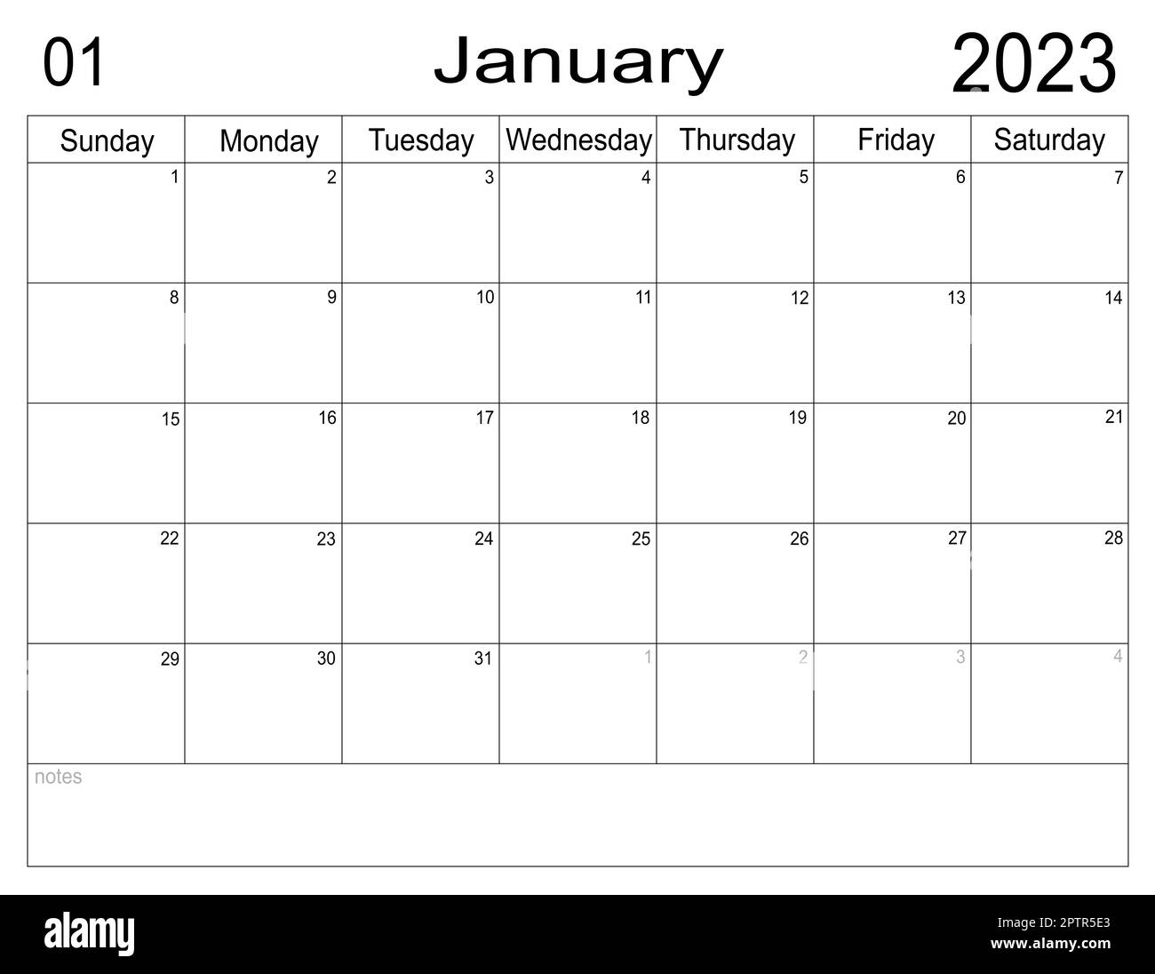Planner for January 2023. Schedule for month. Monthly calendar ...