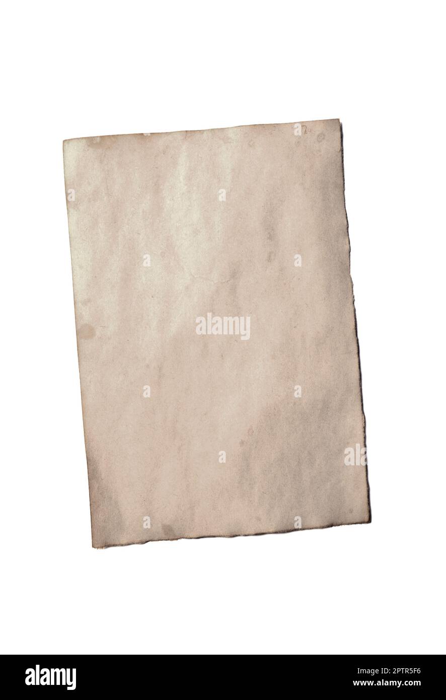 Old blank piece of antique vintage crumbling paper manuscript or ...