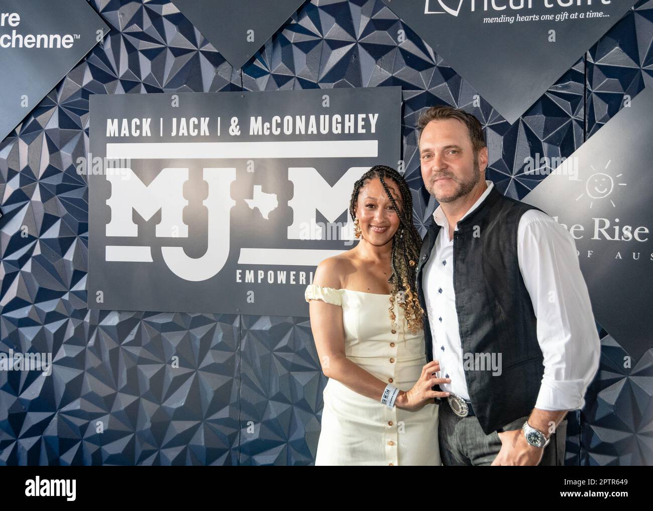 AUSTIN, TEXAS - APRIL 27: (L) Tamera Mowry and Adam Housley attend the ...