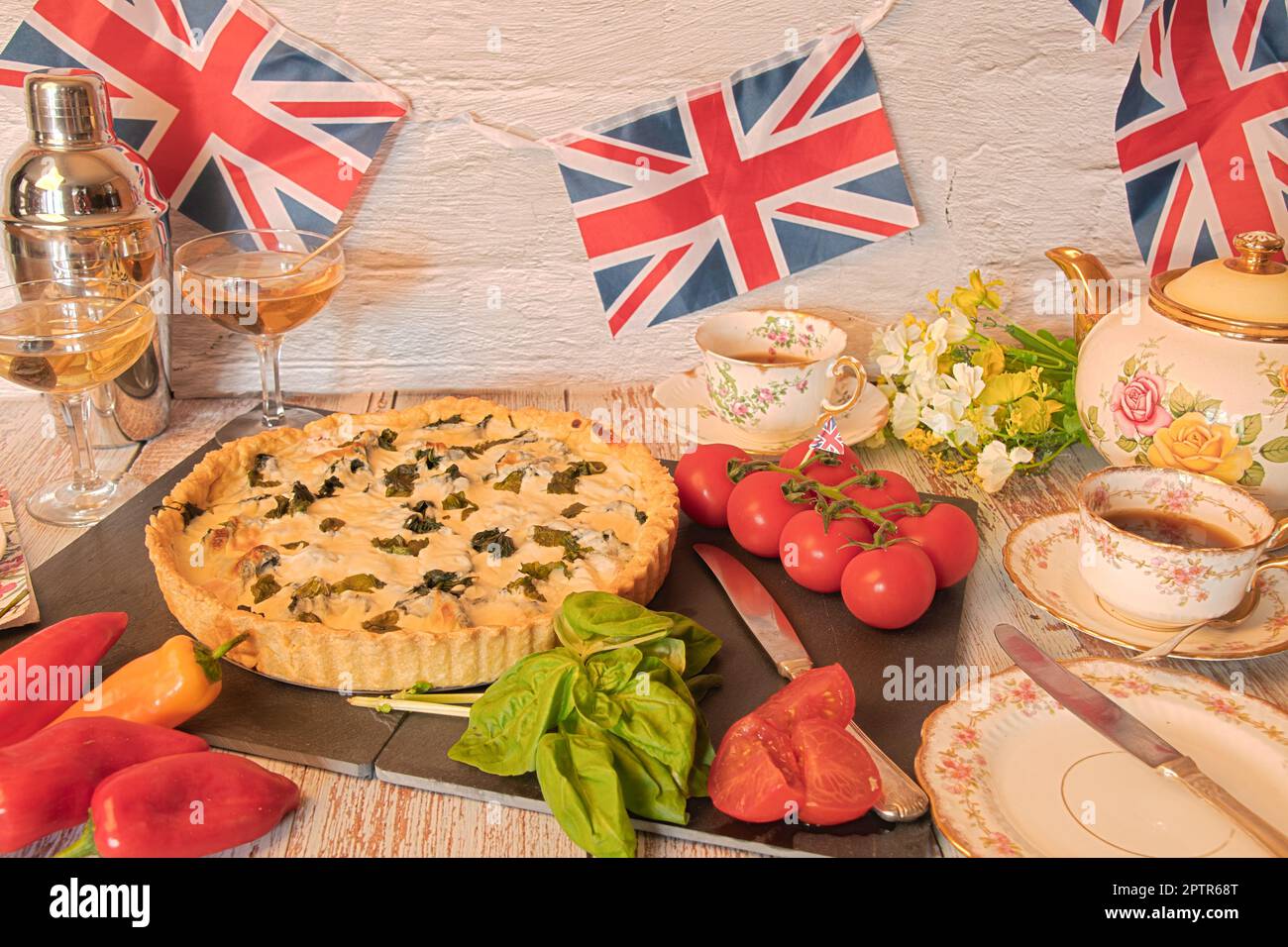 King charles Coronation celebration spinach quiche party food official ...