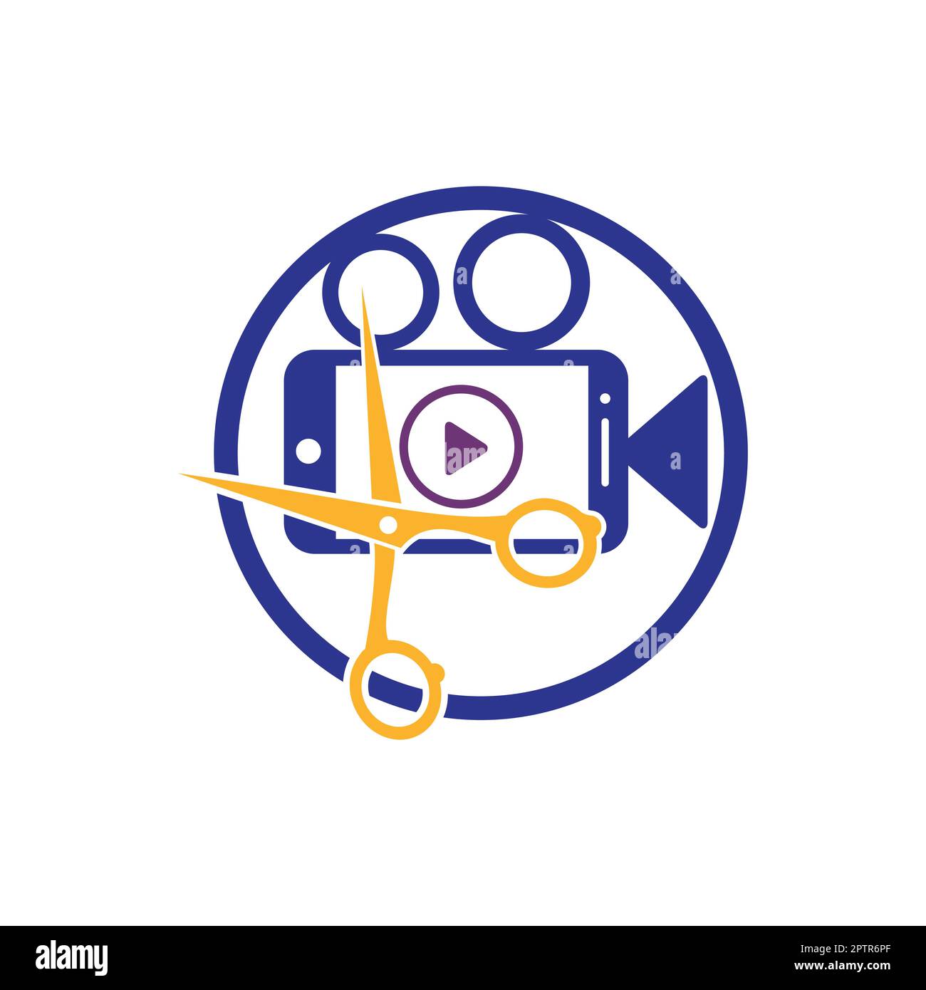 Movie film editor vector logo design. Video editing logo concept Stock ...