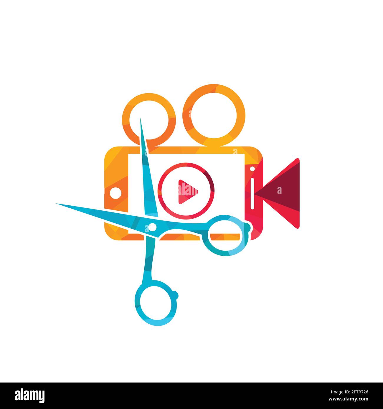Movie film editor vector logo design. Video editing logo concept Stock ...