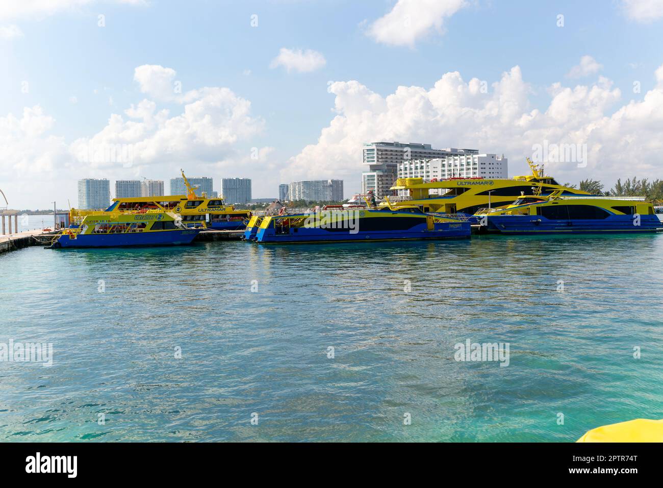 Boats Ultramar ferry terminal, Puerto Juarez, Cancun, Quintana Roo ...