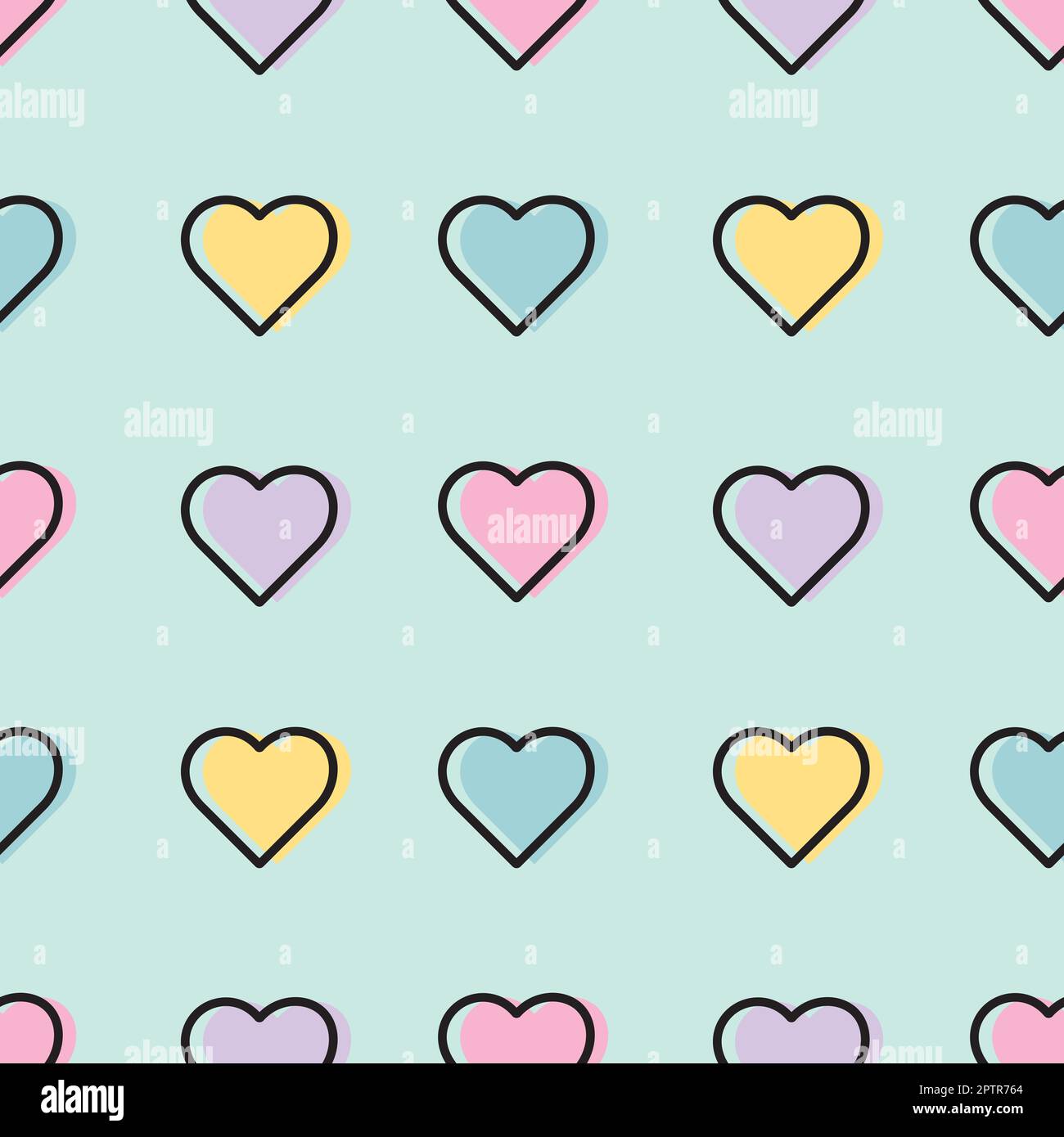 Colorful hearts seamless repeat pattern vector Stock Vector Image & Art ...