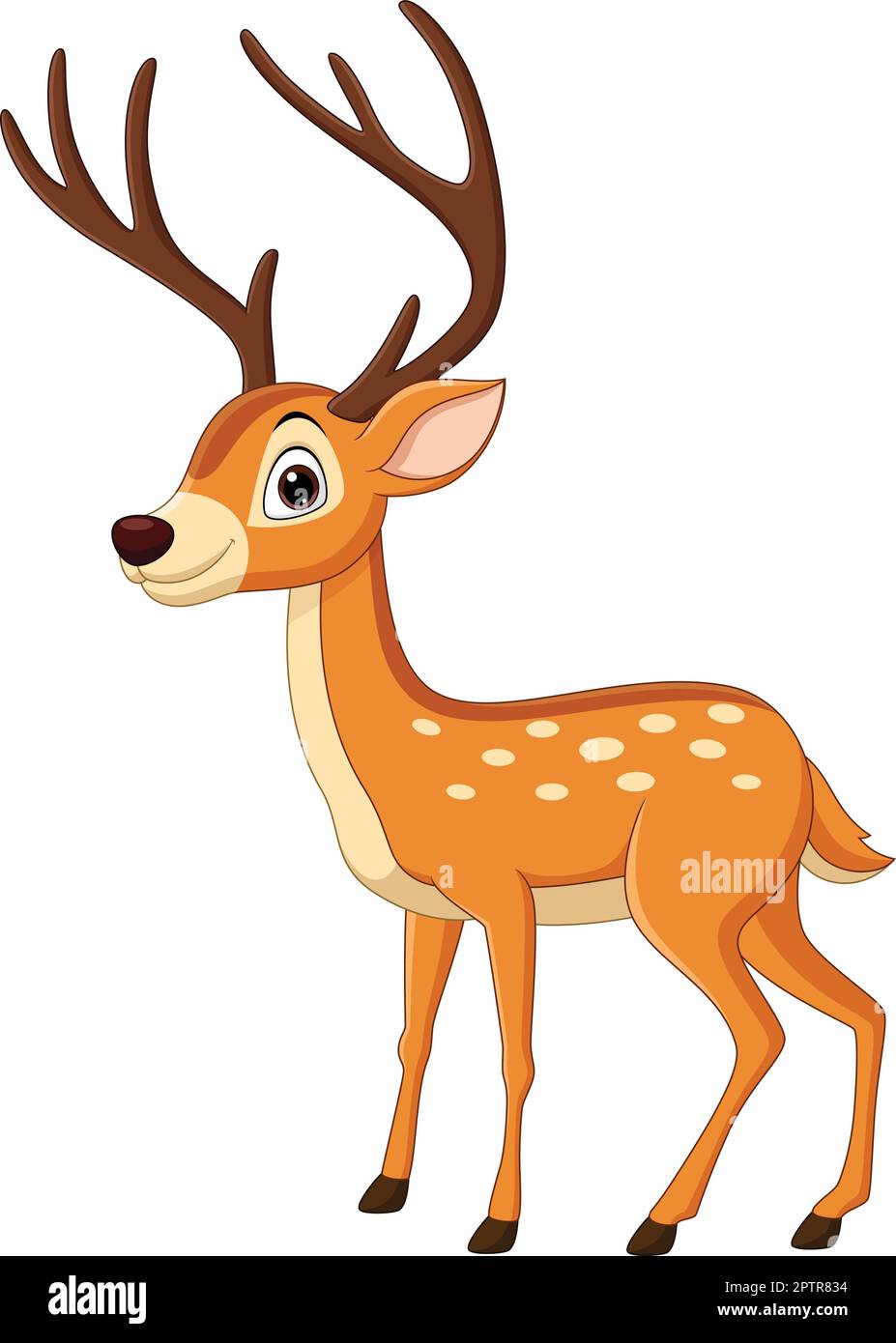 Cartoon funny deer on white background Stock Vector Image & Art - Alamy