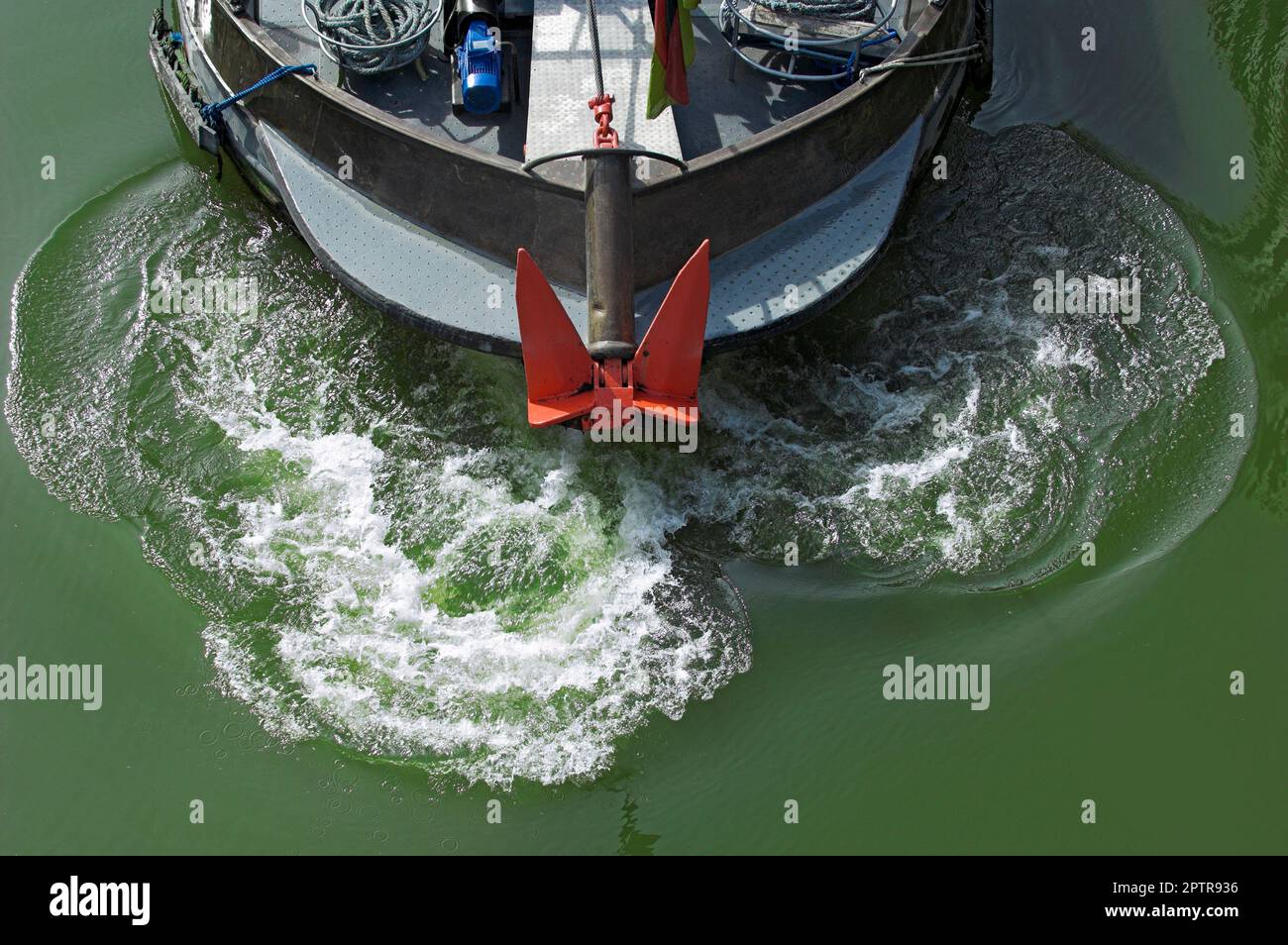 rear view of a barge at launch Stock Photo - Alamy