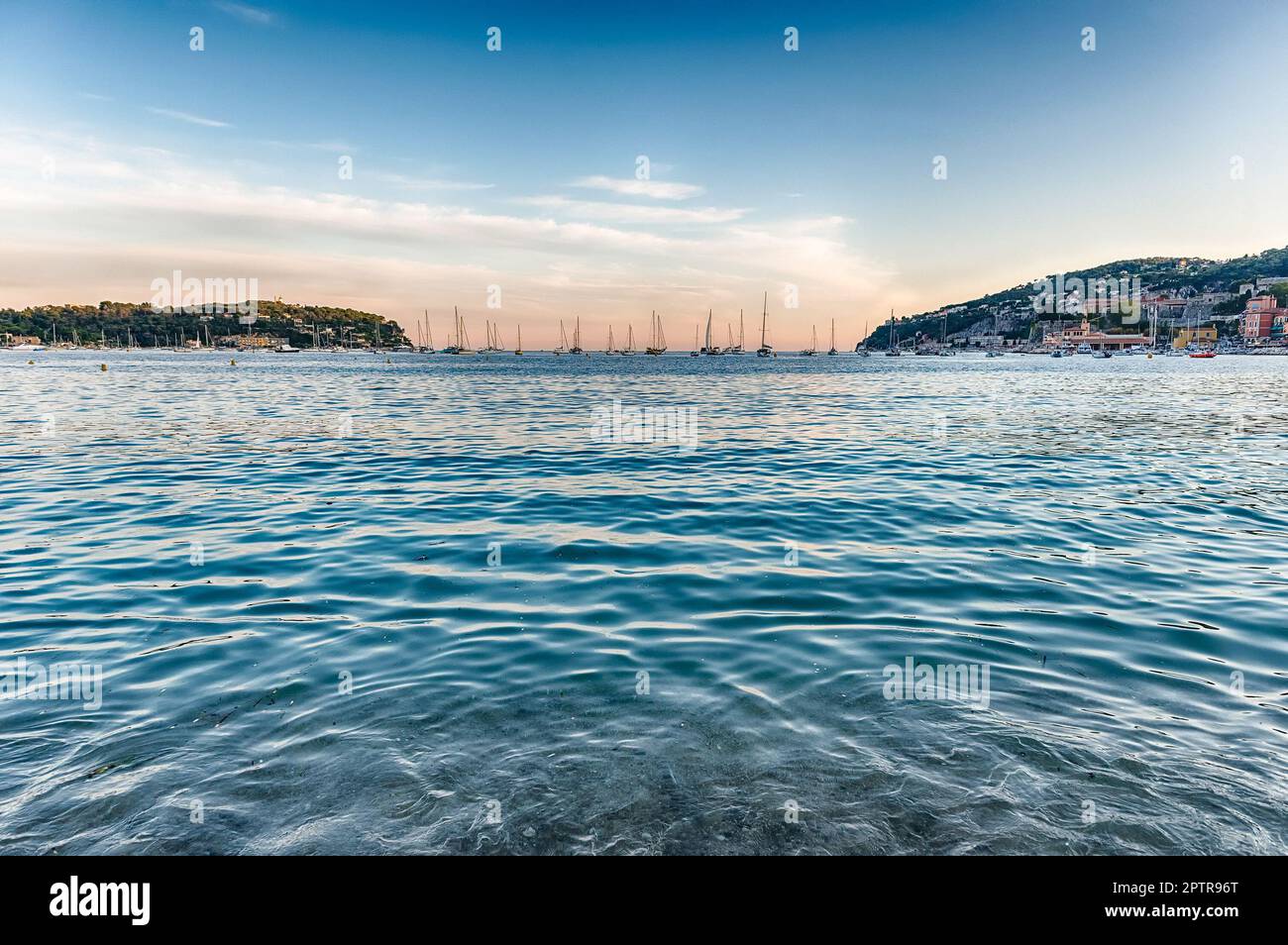 The scenic Marinieres Beach in Villefranche-sur-mer, picturesque city ...