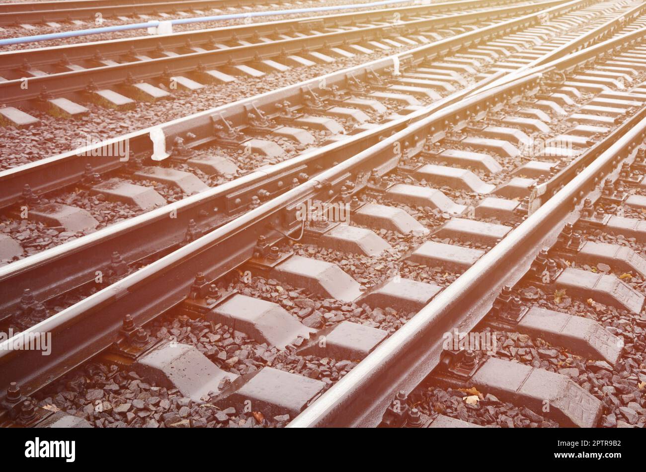 Wet railroad tracks hi-res stock photography and images - Alamy
