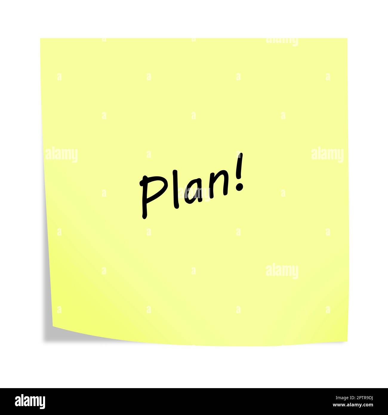 A plan 3d illustration post note reminder on white with clipping path ...