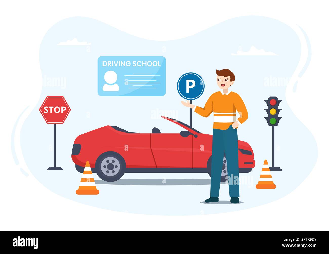 Driving School with Education Process of Car Training and Learning to ...