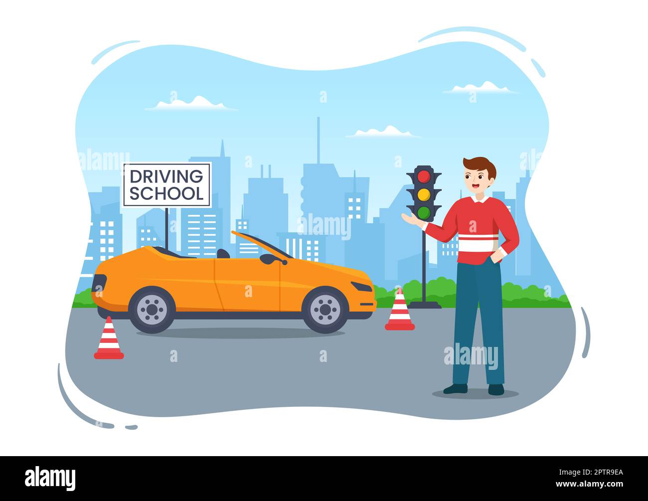 Driving School with Education Process of Car Training and Learning to ...