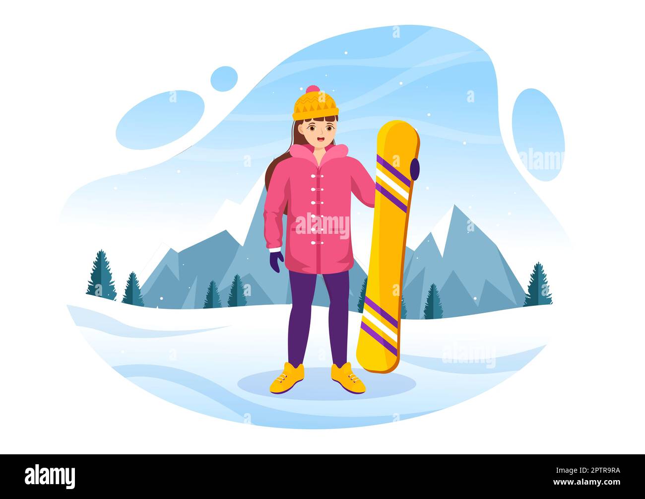 Snowboarding with People Sliding and Jumping on Snowy Mountain Side or ...