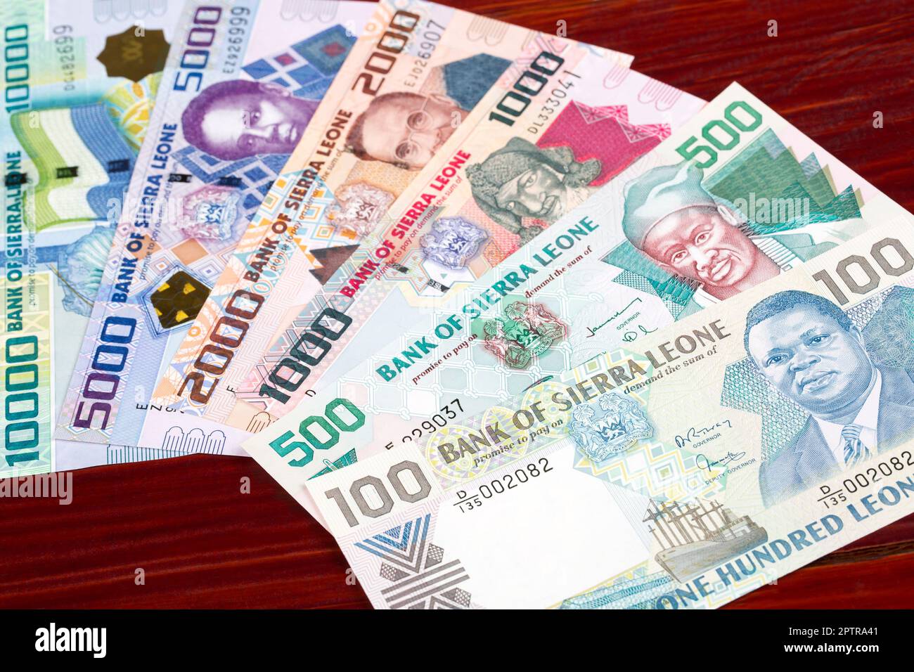 Sierra Leonean money a business background from new series of banknotes ...