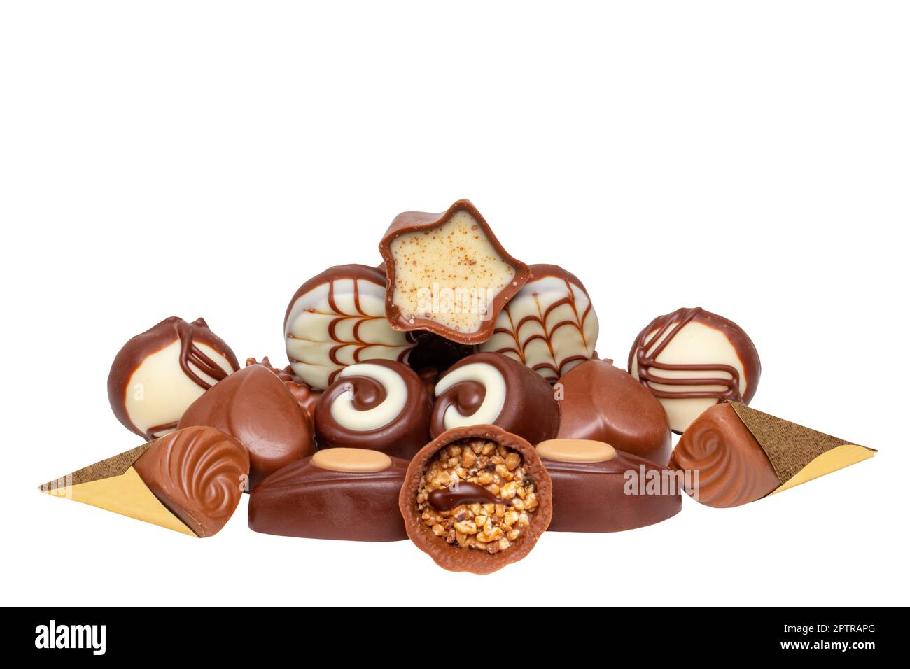 Chocolate candies collection. Beautifully assortment of various ...