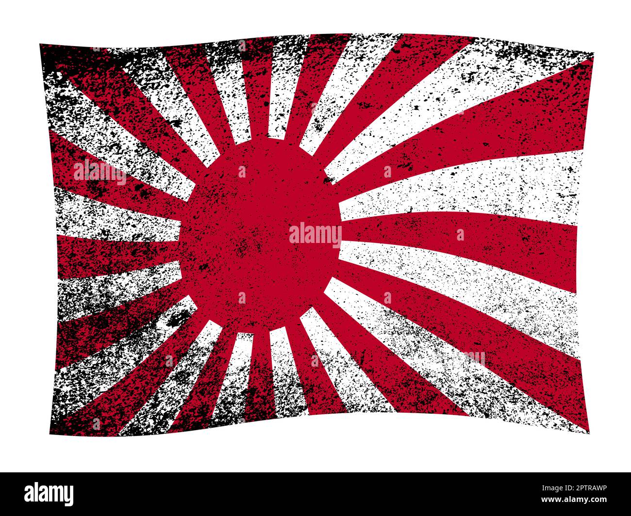 A grunge version of the Japanese Flag with wave Stock Photo - Alamy