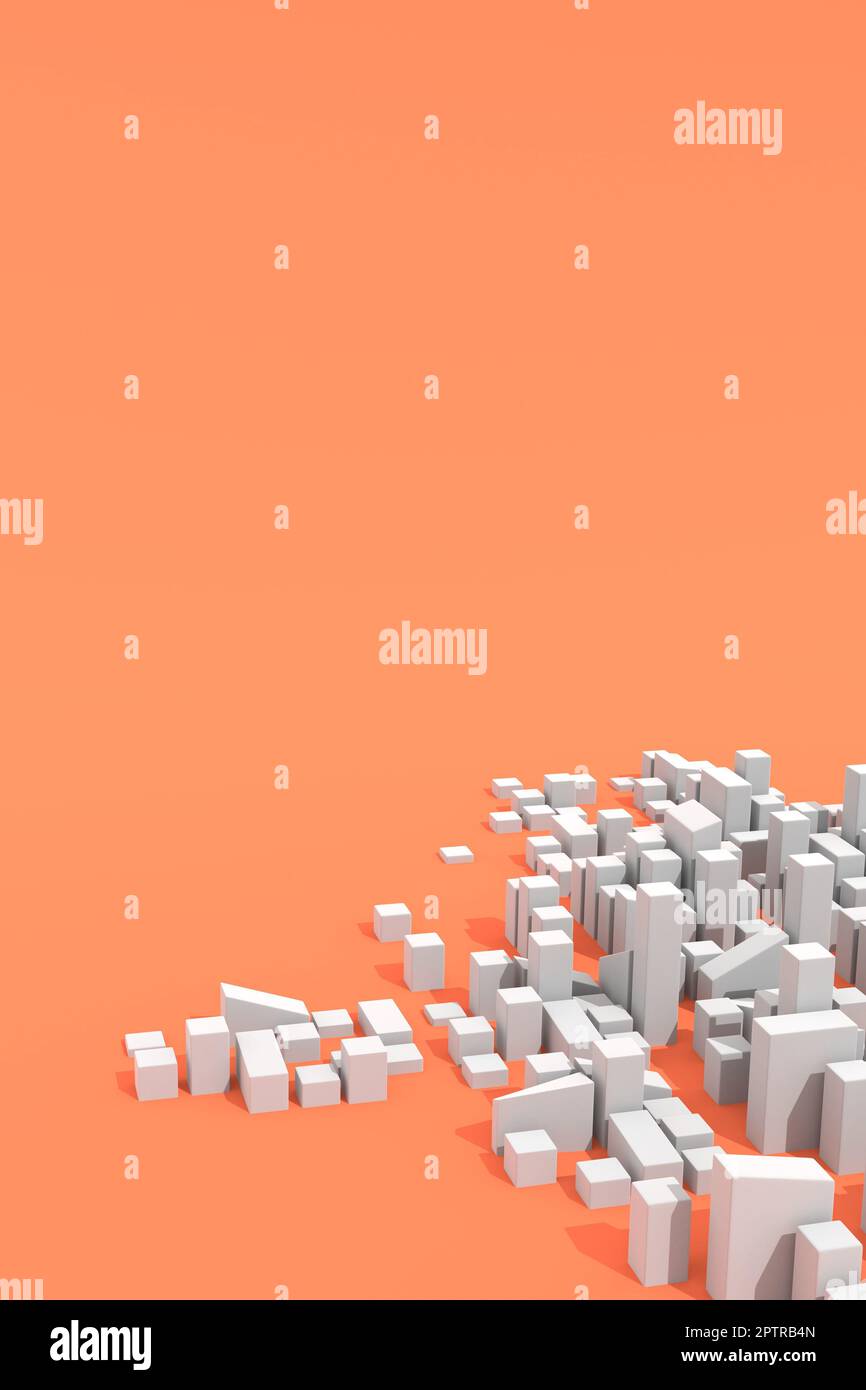 Modern urban environment, city planning concept. Abstract 3D render ...