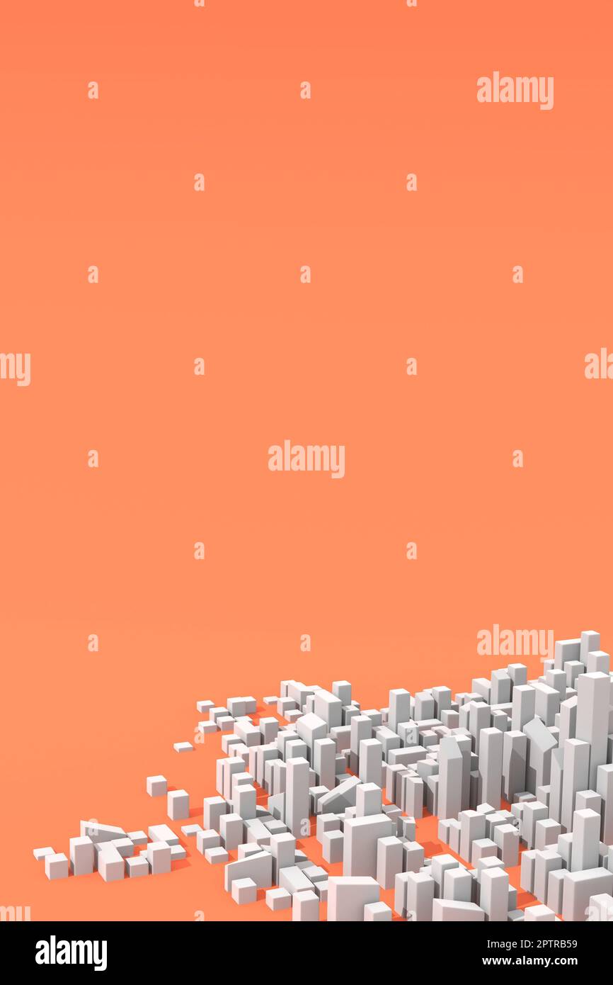 Modern urban environment, city planning concept. Abstract 3D render ...