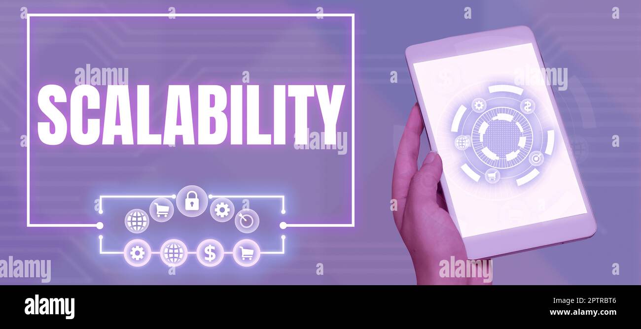 Text sign showing Scalability, Business overview capable of being ...