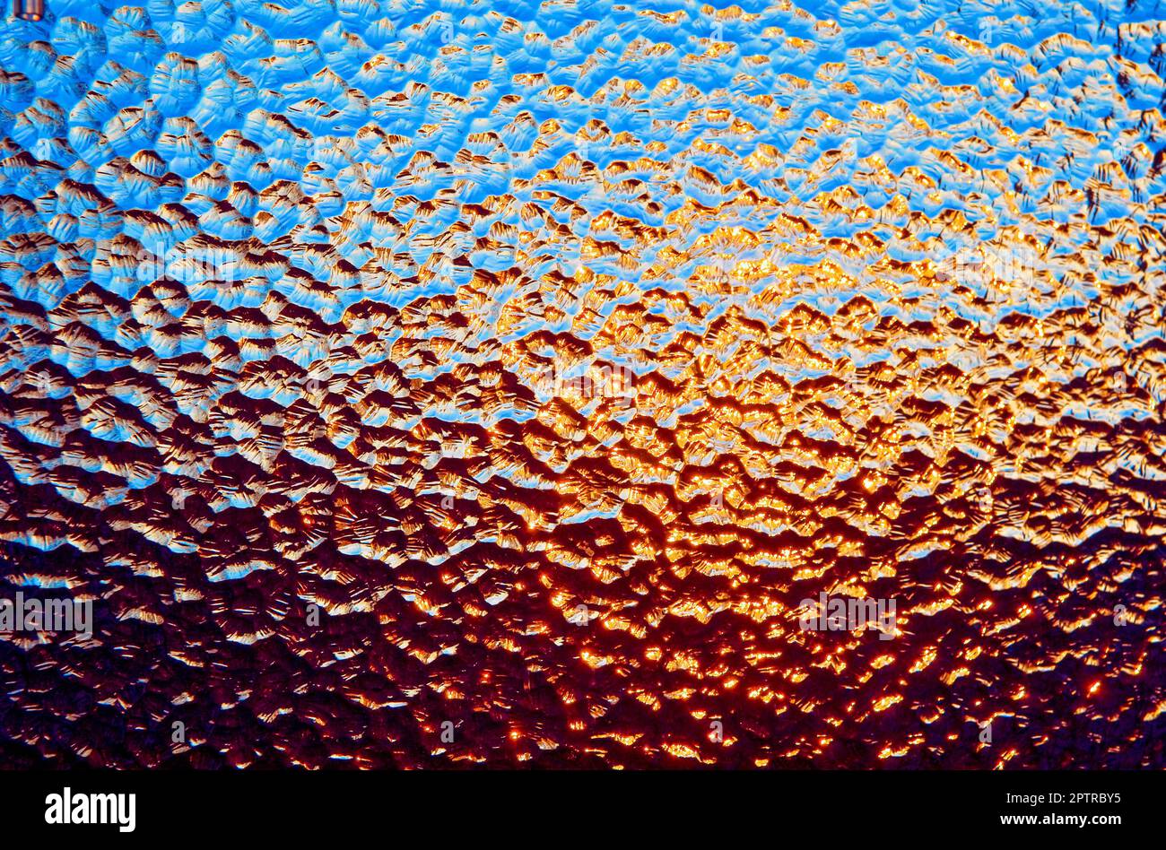 Close-up of a transilluminated structural glass, or ornamental glass ...