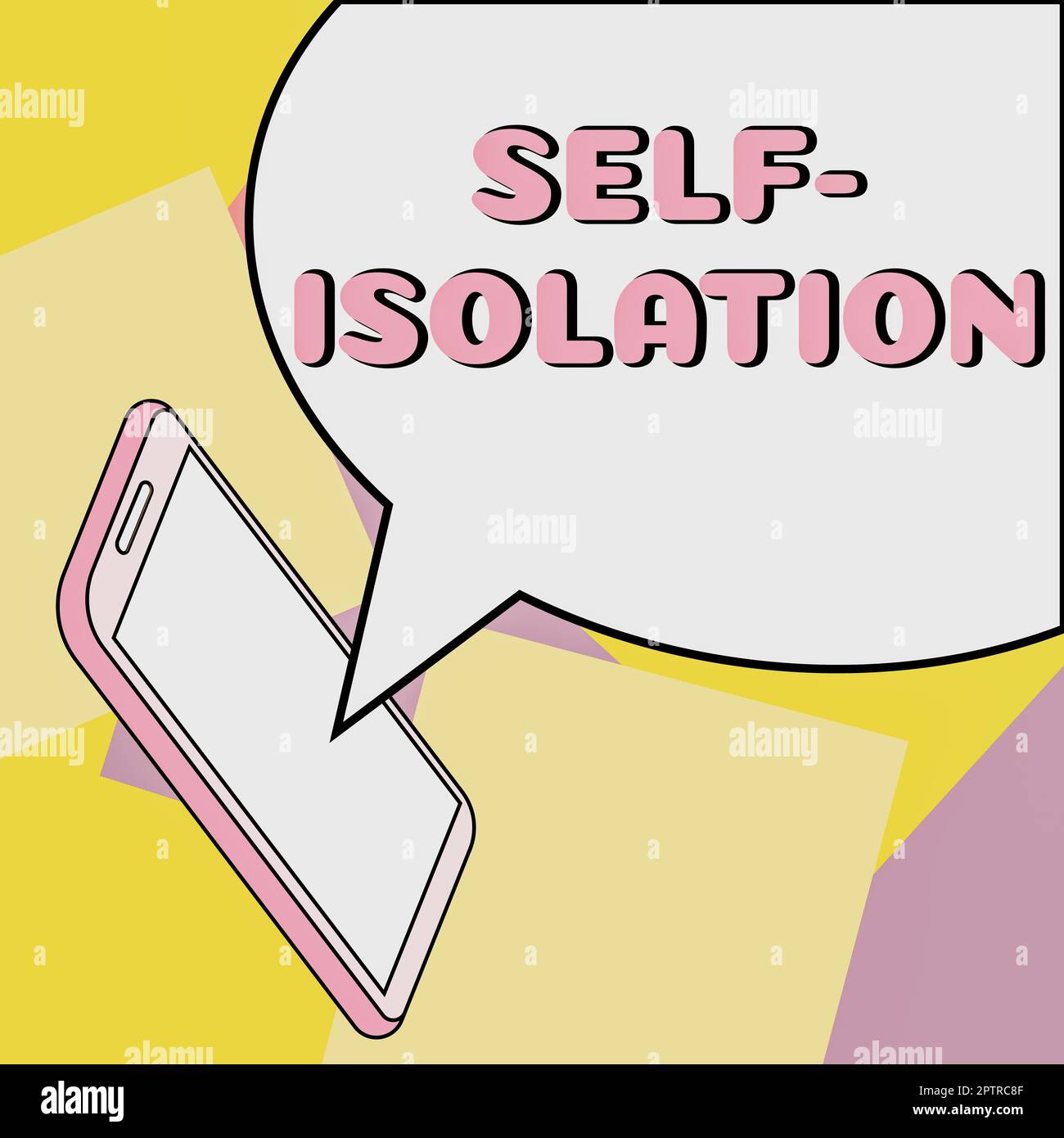 Hand writing sign Self Isolation, Word Written on promoting infection ...