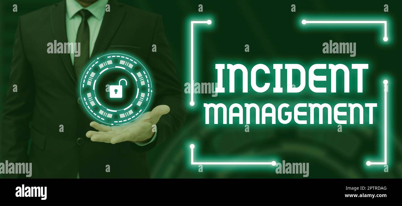 Sign displaying Incident Management, Word for Process to return Service ...