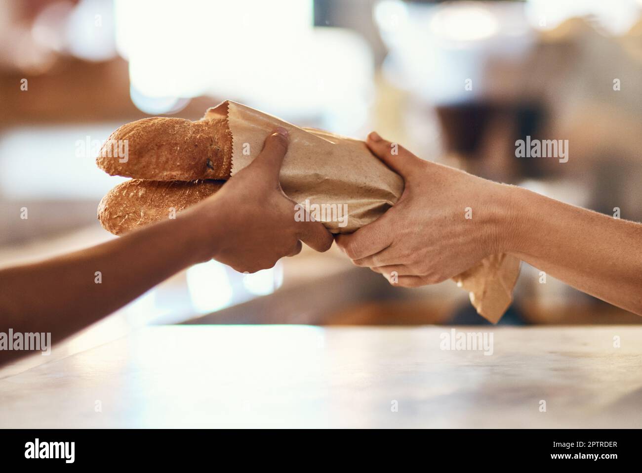 Customer buying bread from bakery, purchasing baked goods and shopping ...