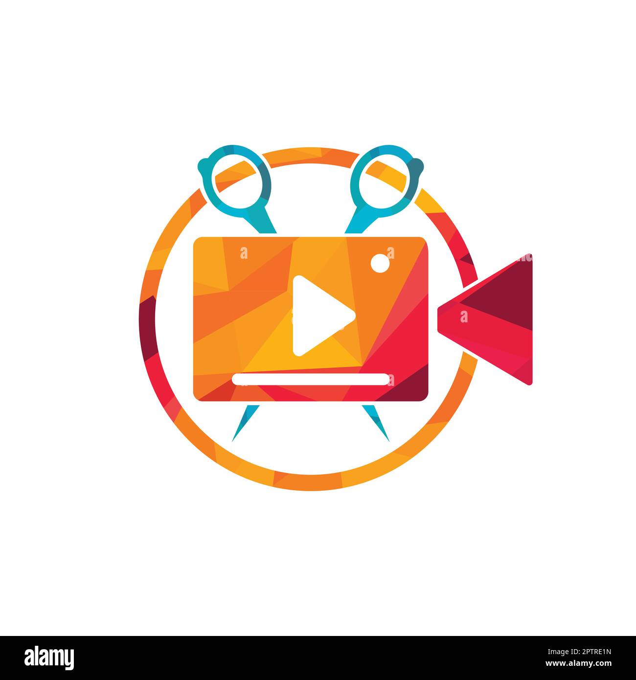 Movie film editor vector logo design. Video editing logo concept Stock ...