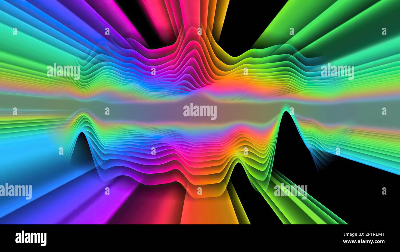 Wave line flowing rainbow color Stock Photo - Alamy