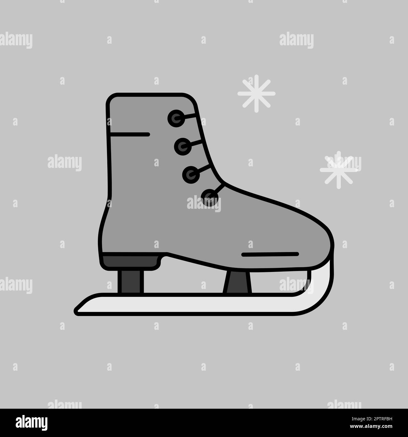Skating shoes vector isolated grayscale icon. Winter sign. Graph symbol ...