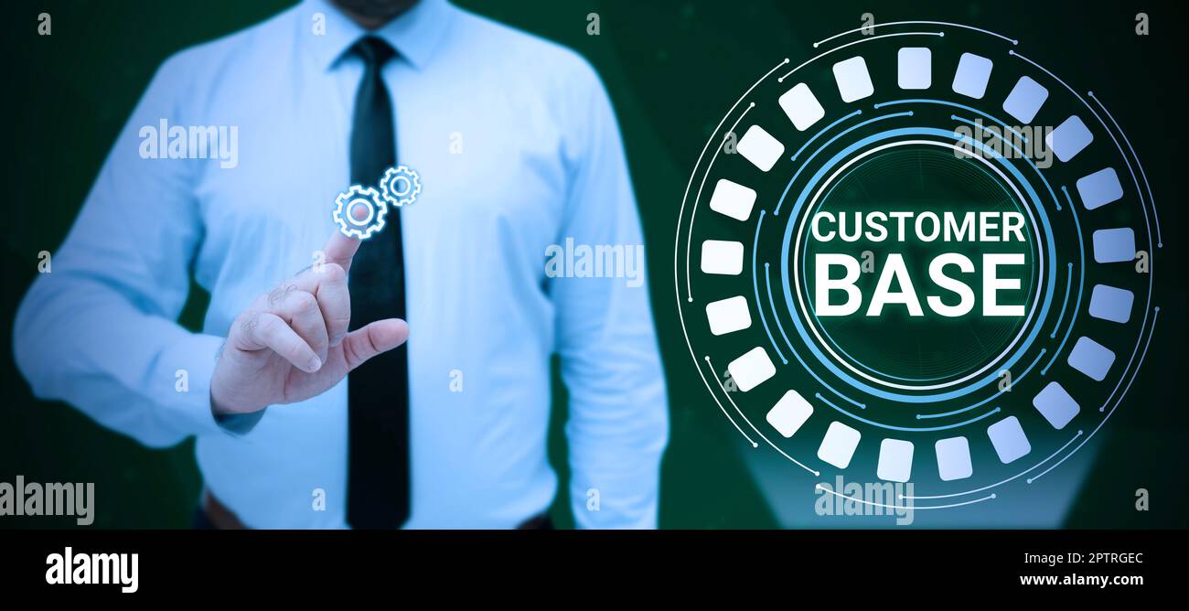 Text caption presenting Customer Base, Word Written on encourage ...