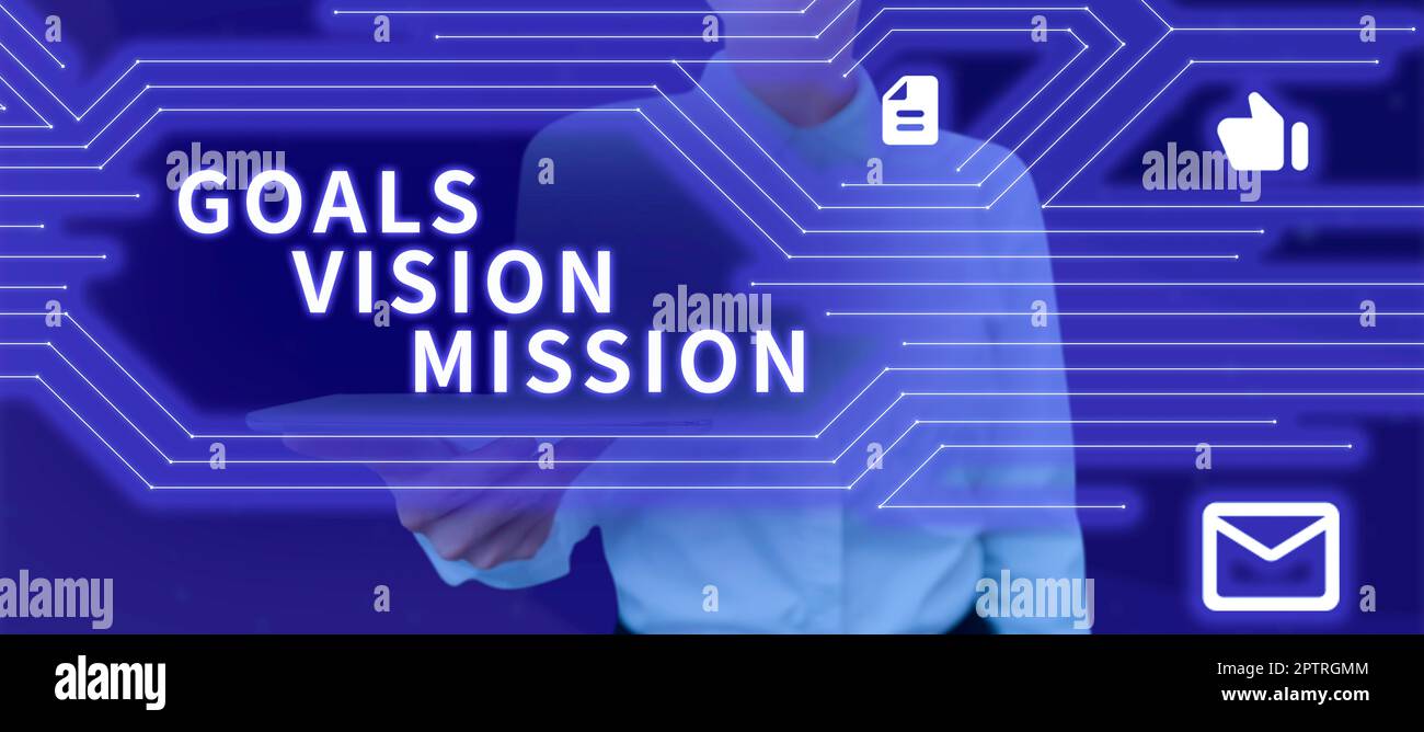 Handwriting text Goals Vision Mission, Business approach practical ...