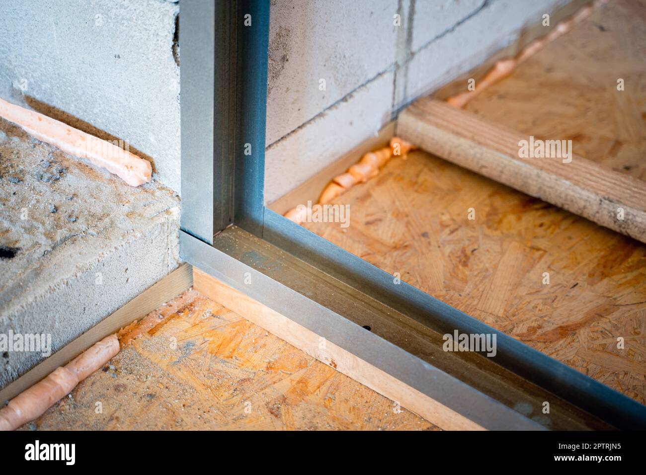 Corner connection of a metal profile when building a frame for drywall ...