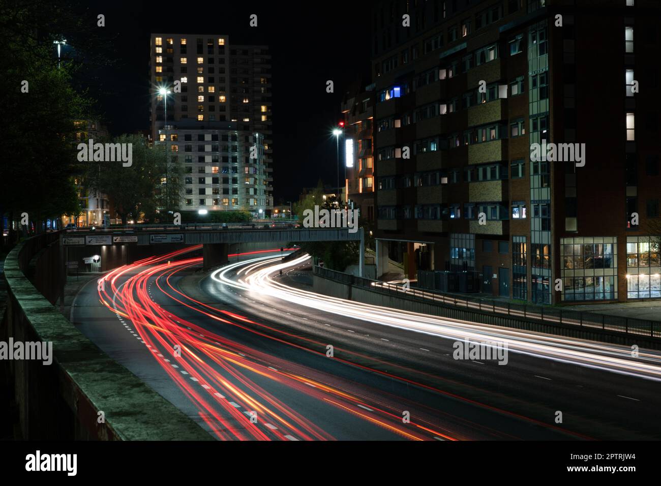 Reading UK Town City at Night Stock Photo - Alamy
