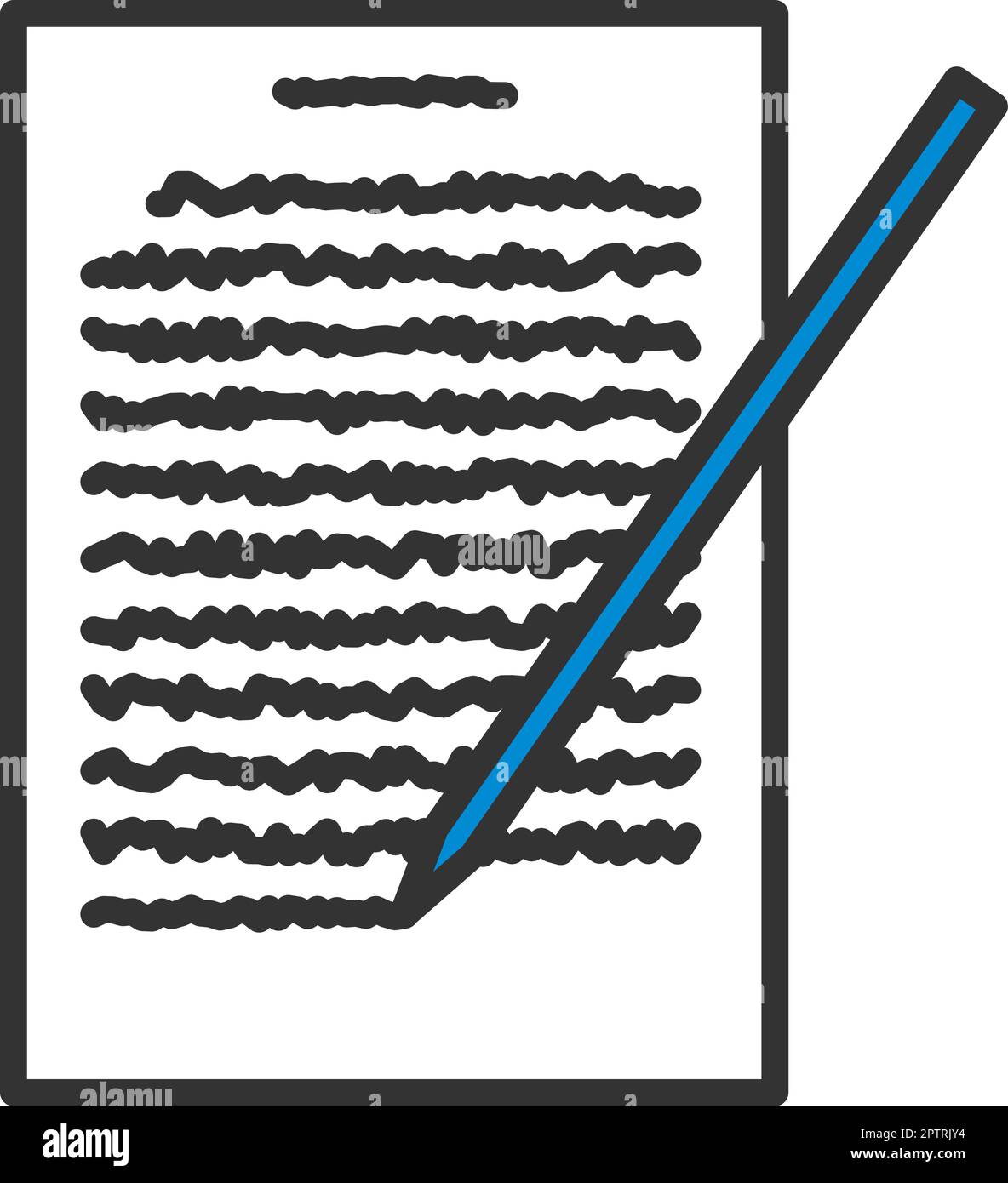 Sheet With Text And Pencil Icon Stock Vector Image & Art - Alamy