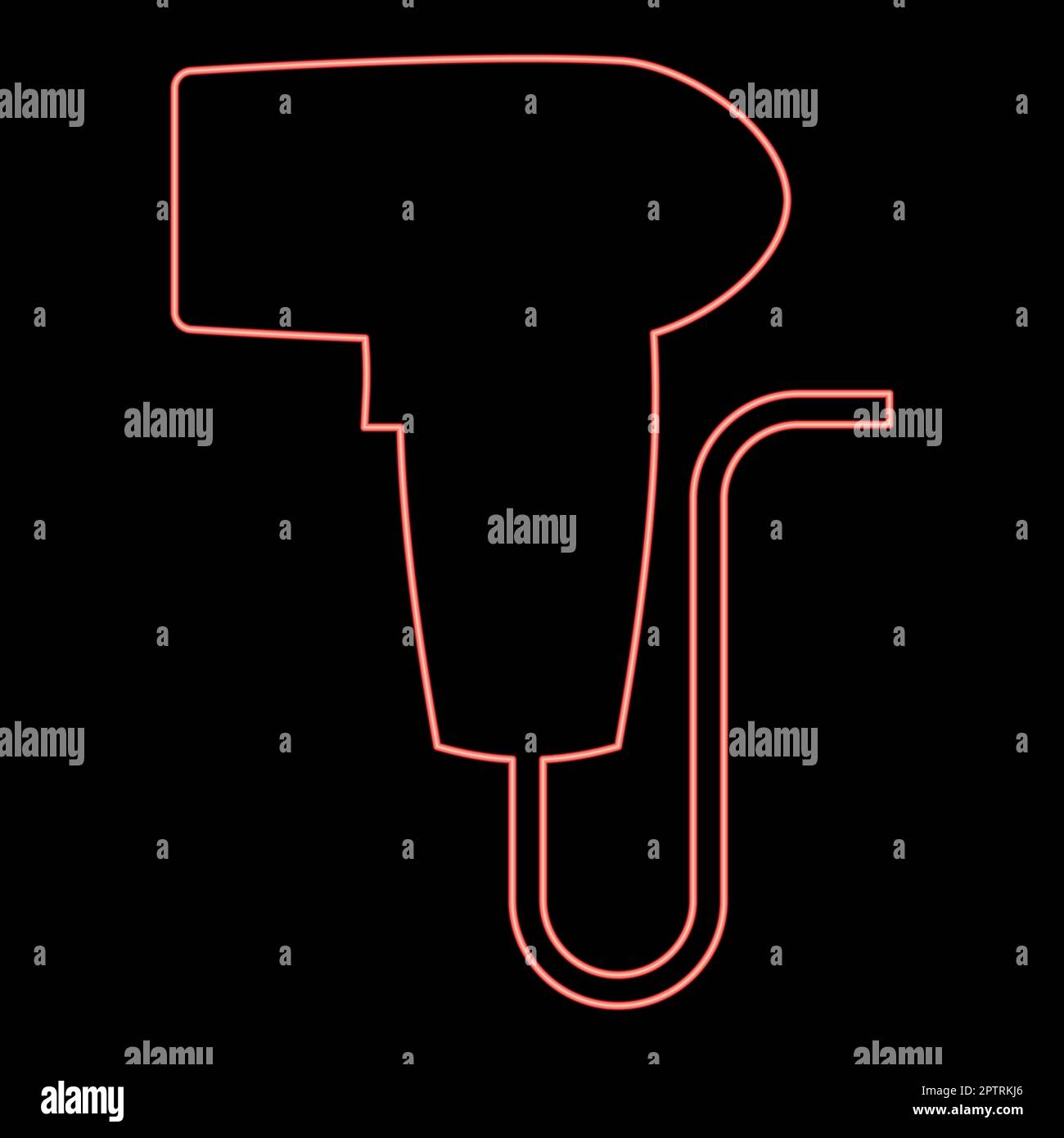 Neon hand scanner barcode held red color vector illustration image flat ...