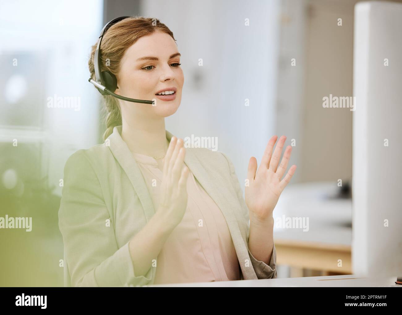 Call center, sales representative or support agent woman with mission, growth mindset and goal ...