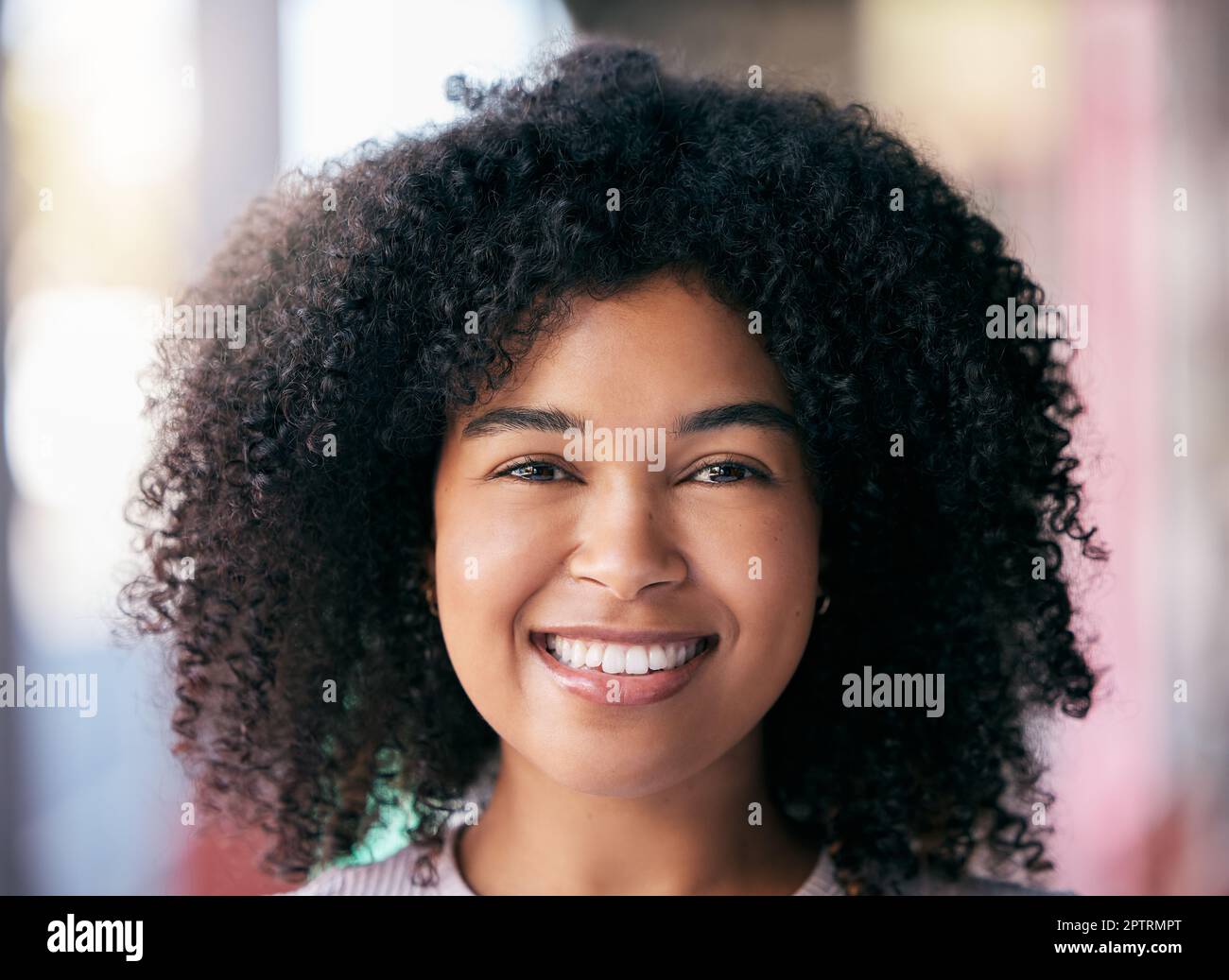 Face of happy black woman and relax on vacation in South Africa with an ...