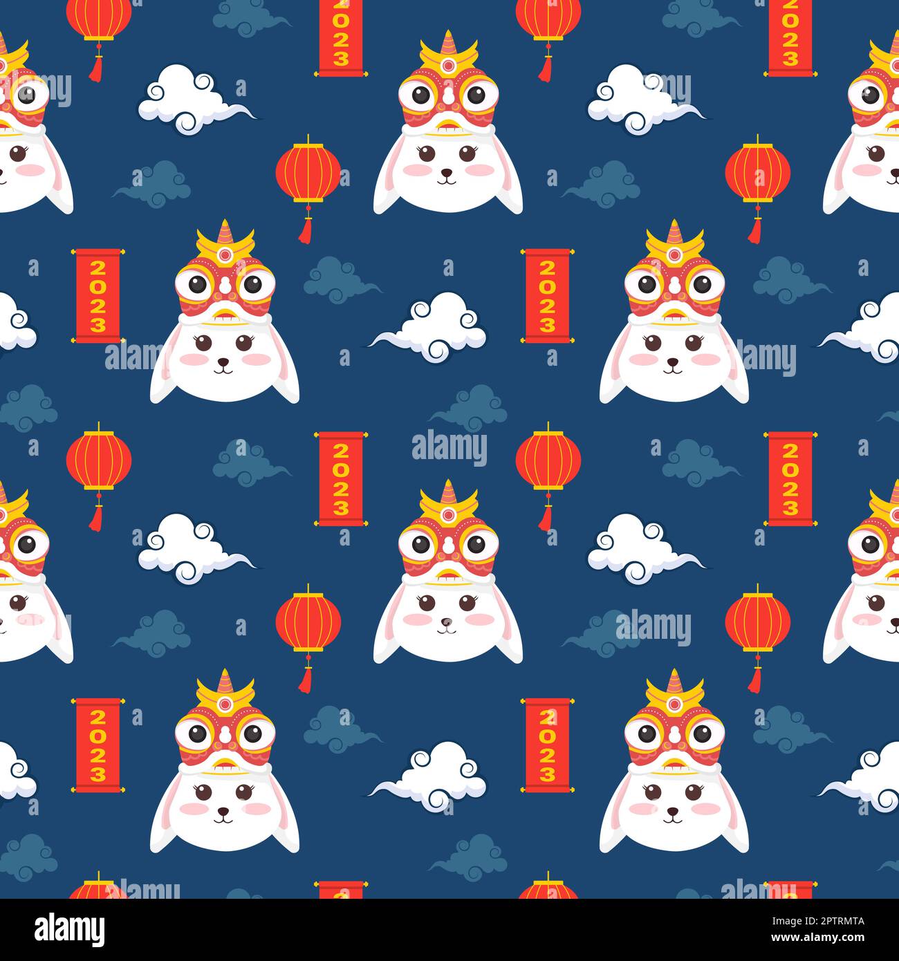 Chinese Lunar New Year 2023 Day Seamless Pattern Decoration Template ...