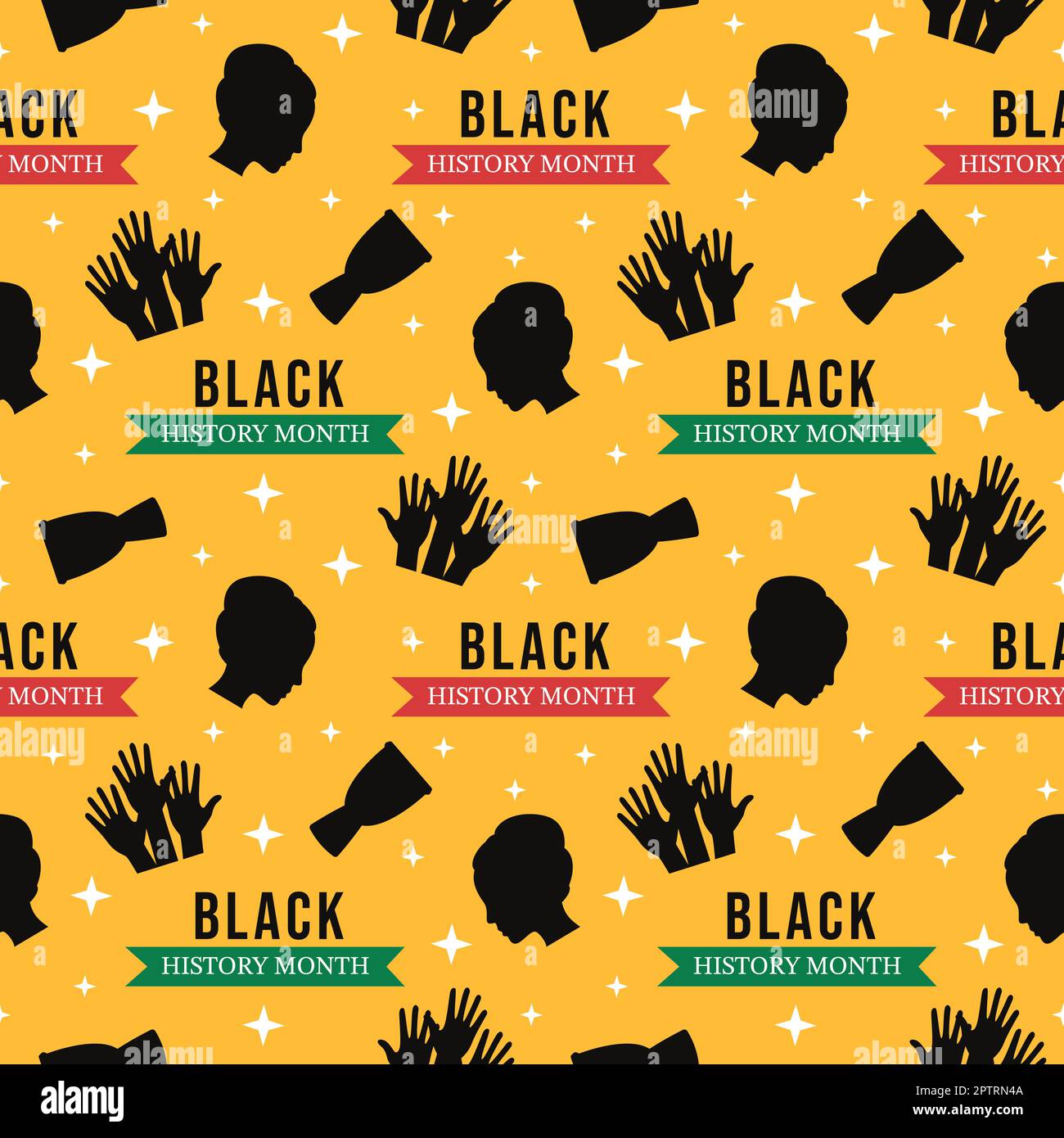 Black History Month Seamless Pattern of African American Holiday in ...