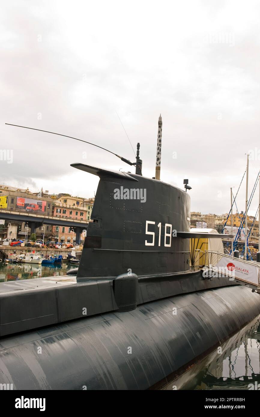 Nazario Sauro submarine S518, Genoa, Italy Stock Photo - Alamy