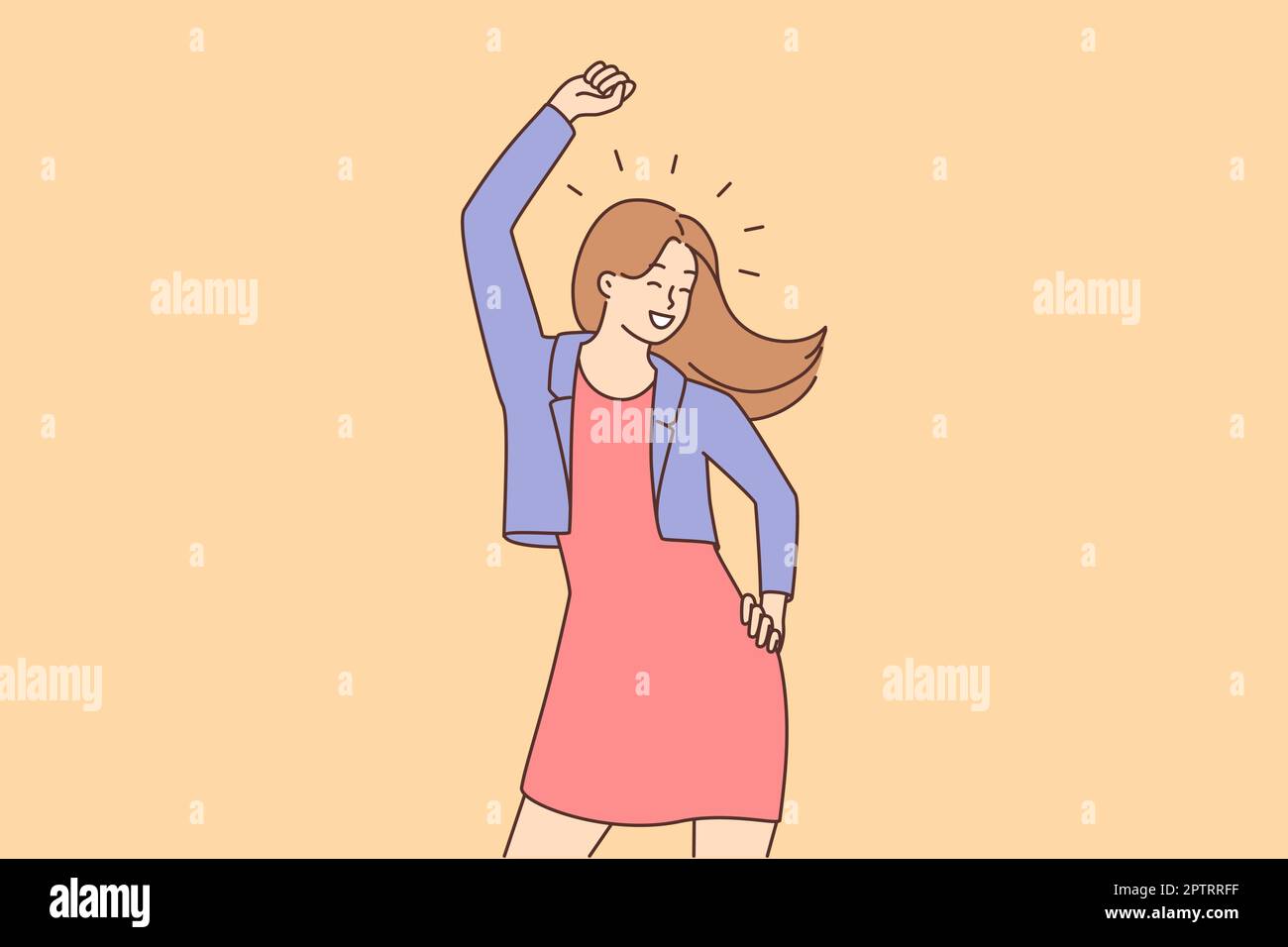 Woman feel happy Stock Vector Images - Alamy