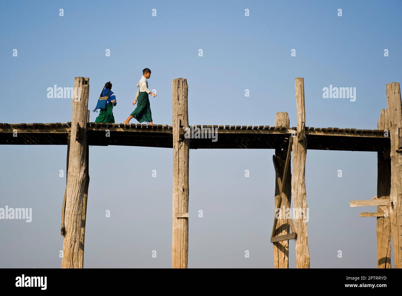 Myanmar, Amarapura, old bridge Stock Photo - Alamy