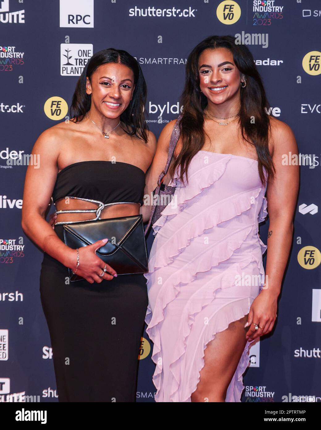 London, UK. 27th Apr, 2023. Becky Downie and Ellie Downie seen ...