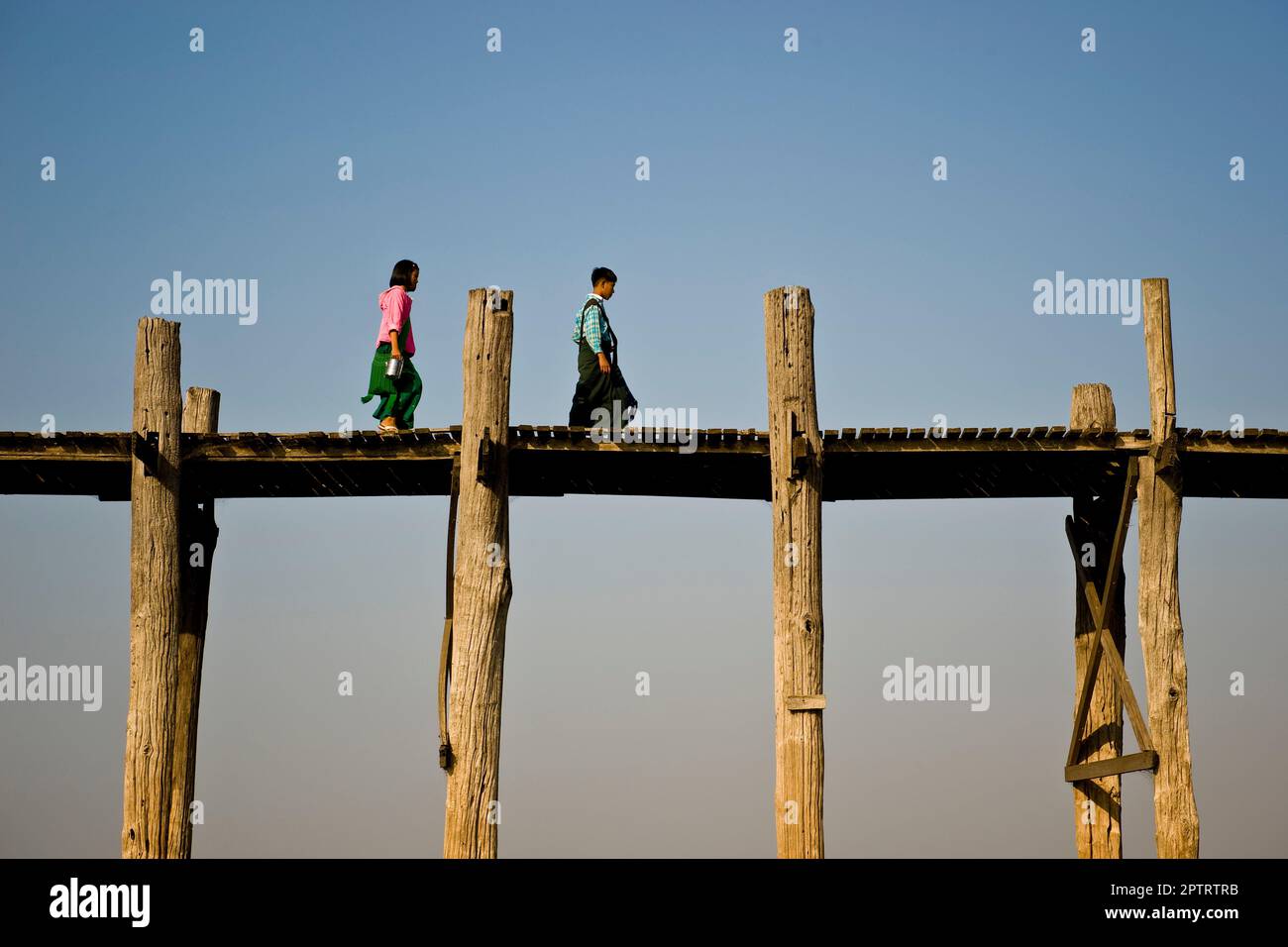 Myanmar, Amarapura, old bridge Stock Photo - Alamy