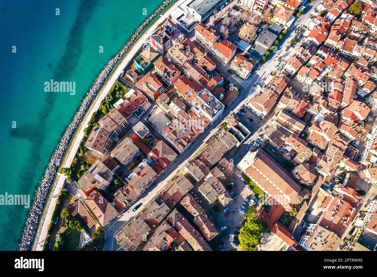 Town of Grado waterfront aerial view, Friuli-Venezia Giulia region of ...