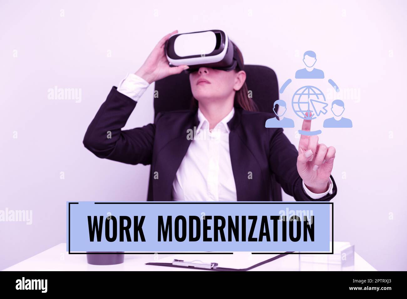 Conceptual caption Work Modernization, Business overview changing ...