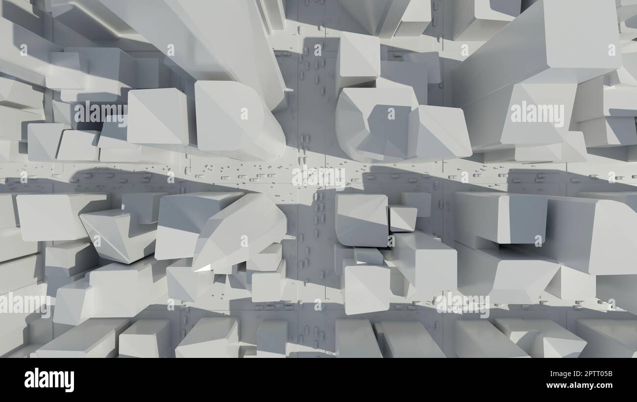 Modern, clean city seen from an elevated position. Smart cities ...