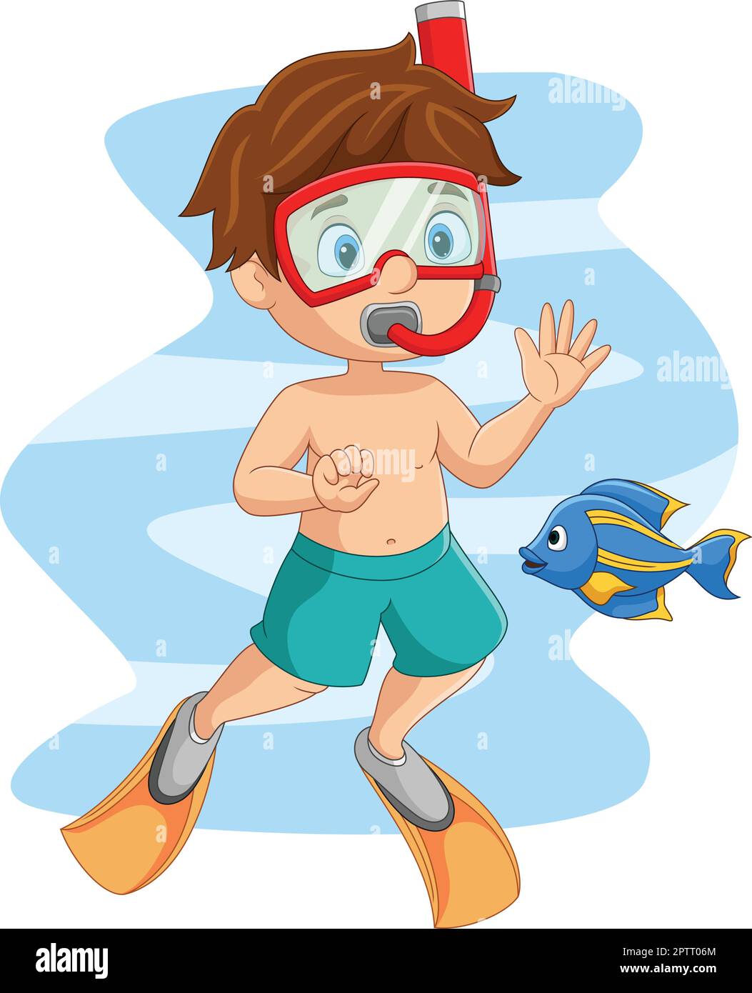 Funny kid swimming underwater Stock Vector Images - Alamy