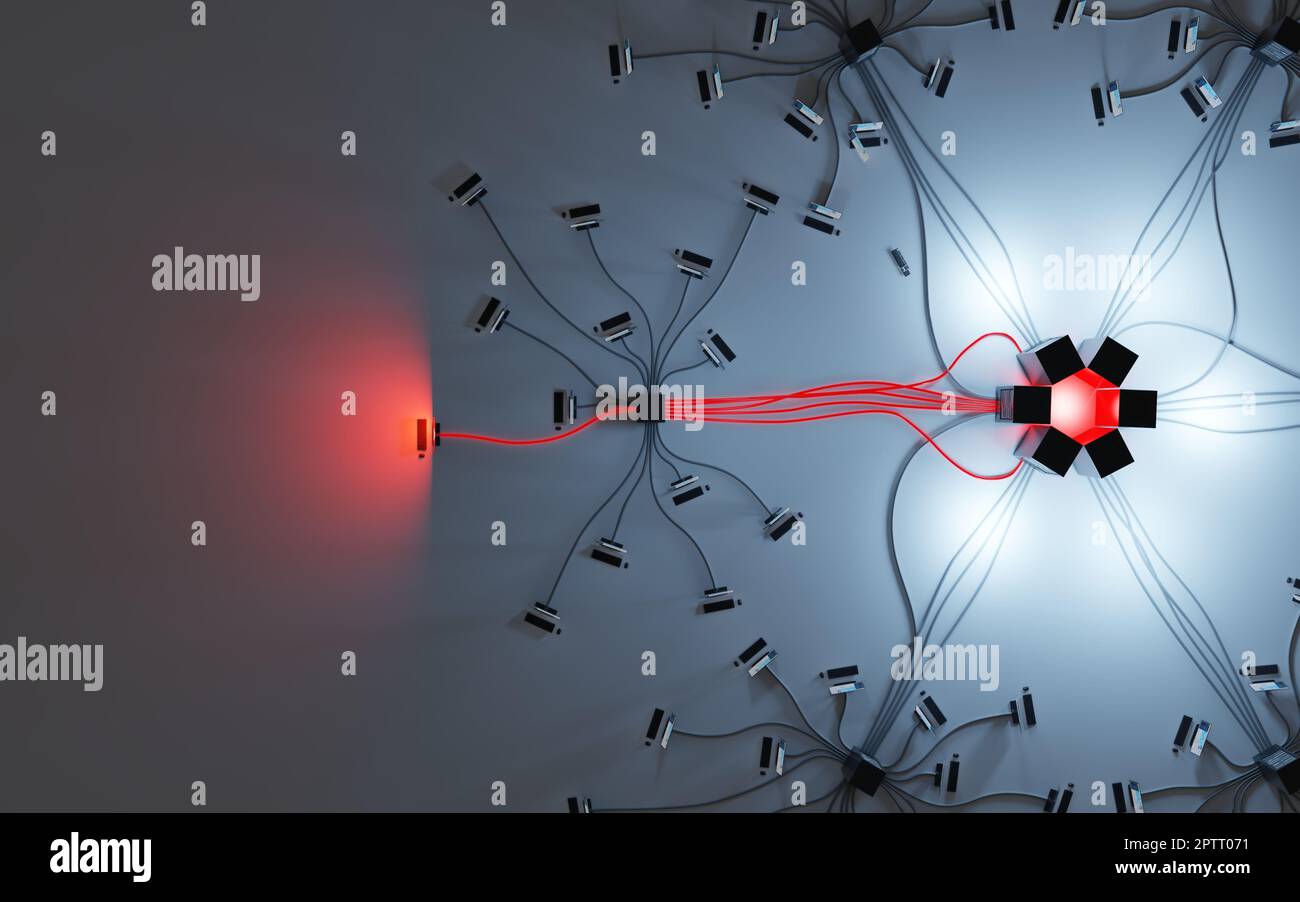 Cybercrime, infiltration and data theft. Network security breach ...